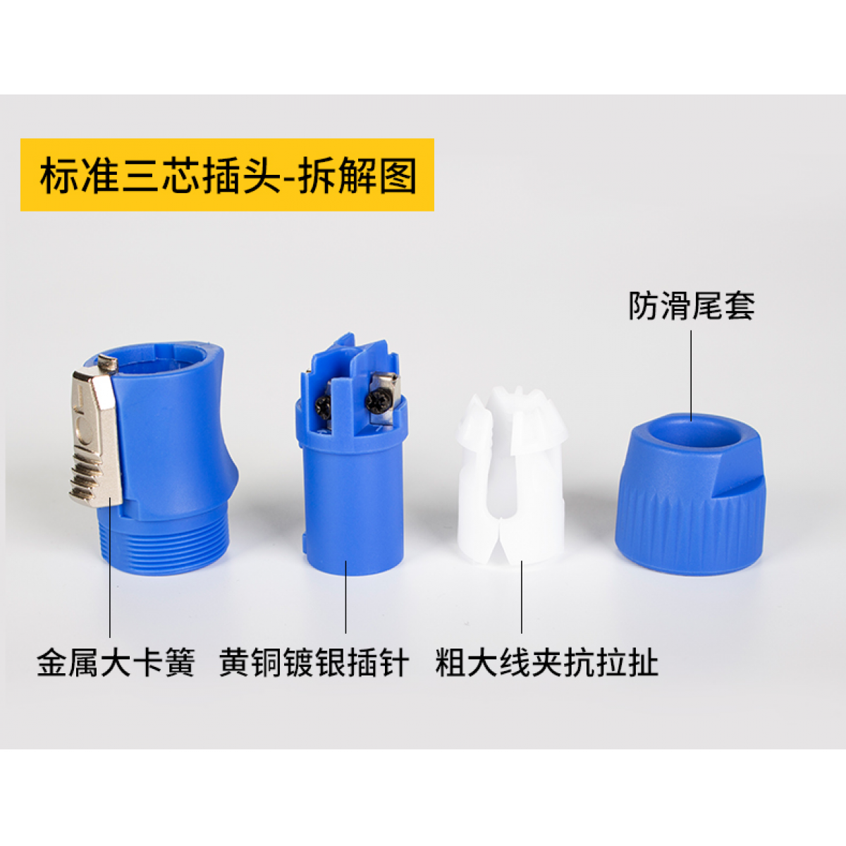 Breech lock Power Plug for LED cabinet